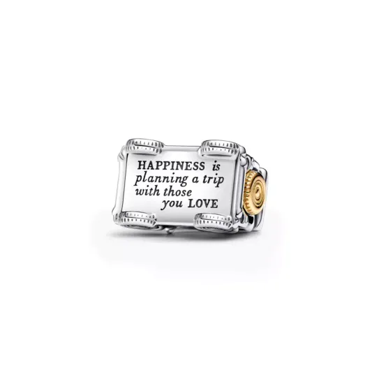 PANDORA Car sterling silver and 14k gold-plated charm with 763330C01 ...