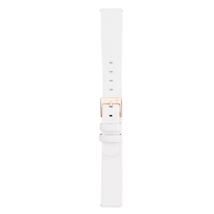 ELETTA Pulseira Couro Branco Fivela Dourado 16mm (Ref. EP11G ...